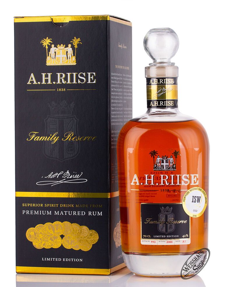 A.H. Riise Family Reserve 1838 25 YO 42% vol. 0,70l | Weisshaus Shop