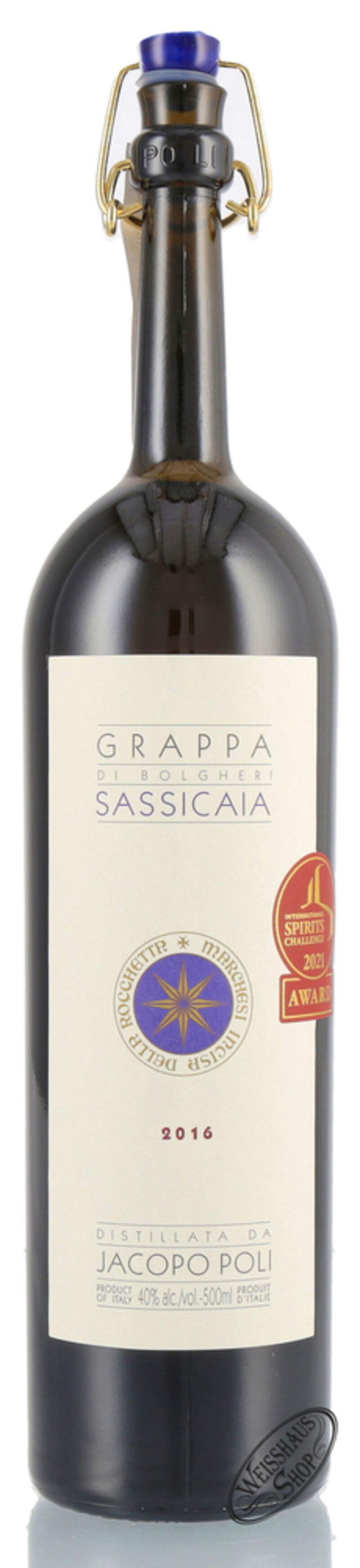 Poli Grappa Barili di Sassicaia 40% vol. 0,50l | Weisshaus Shop