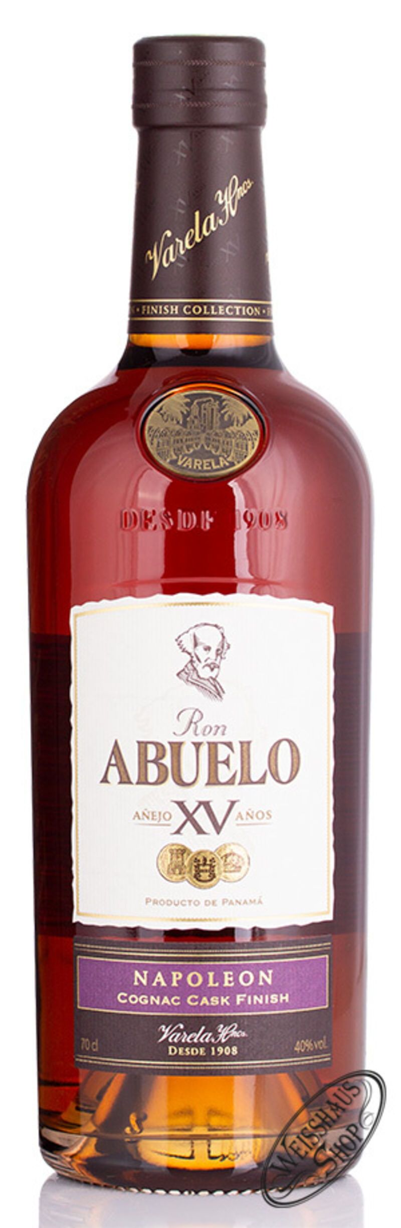 Ron Abuelo XV Napoleon Cognac Cask Finish Rum 40% vol. 0,70l ...