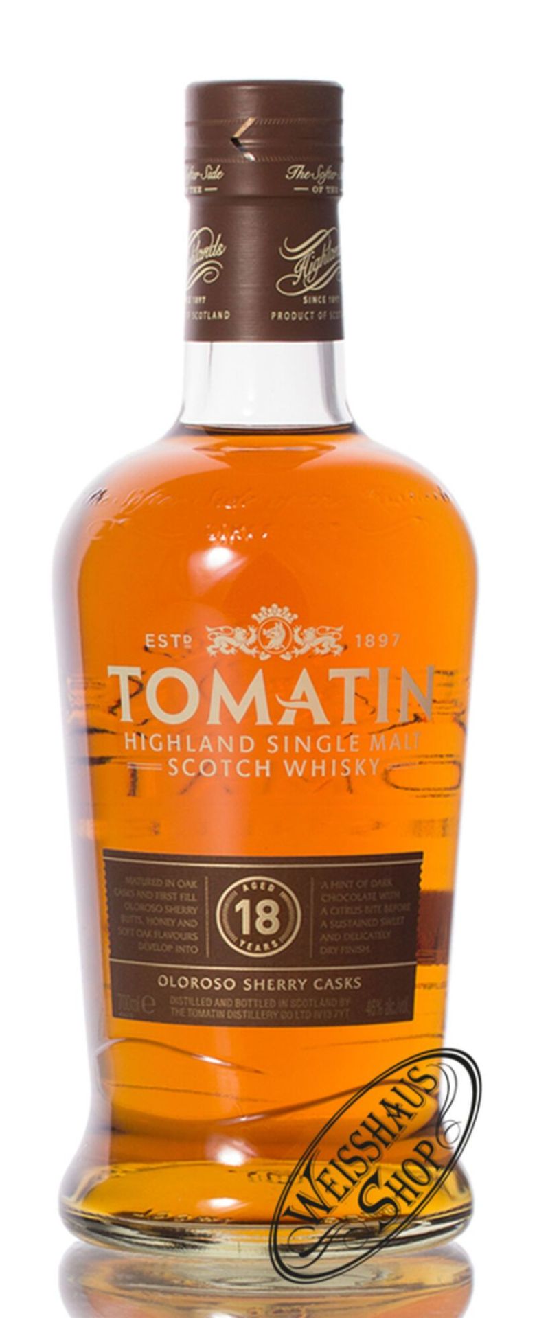 Tomatin 18 YO Highland Single Malt Whisky 46% vol. 0,70l | Weisshaus Shop
