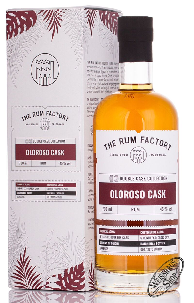 The Rum Factory 8 YO Oloroso Cask Finished Rum 45% vol. 0,70l ...
