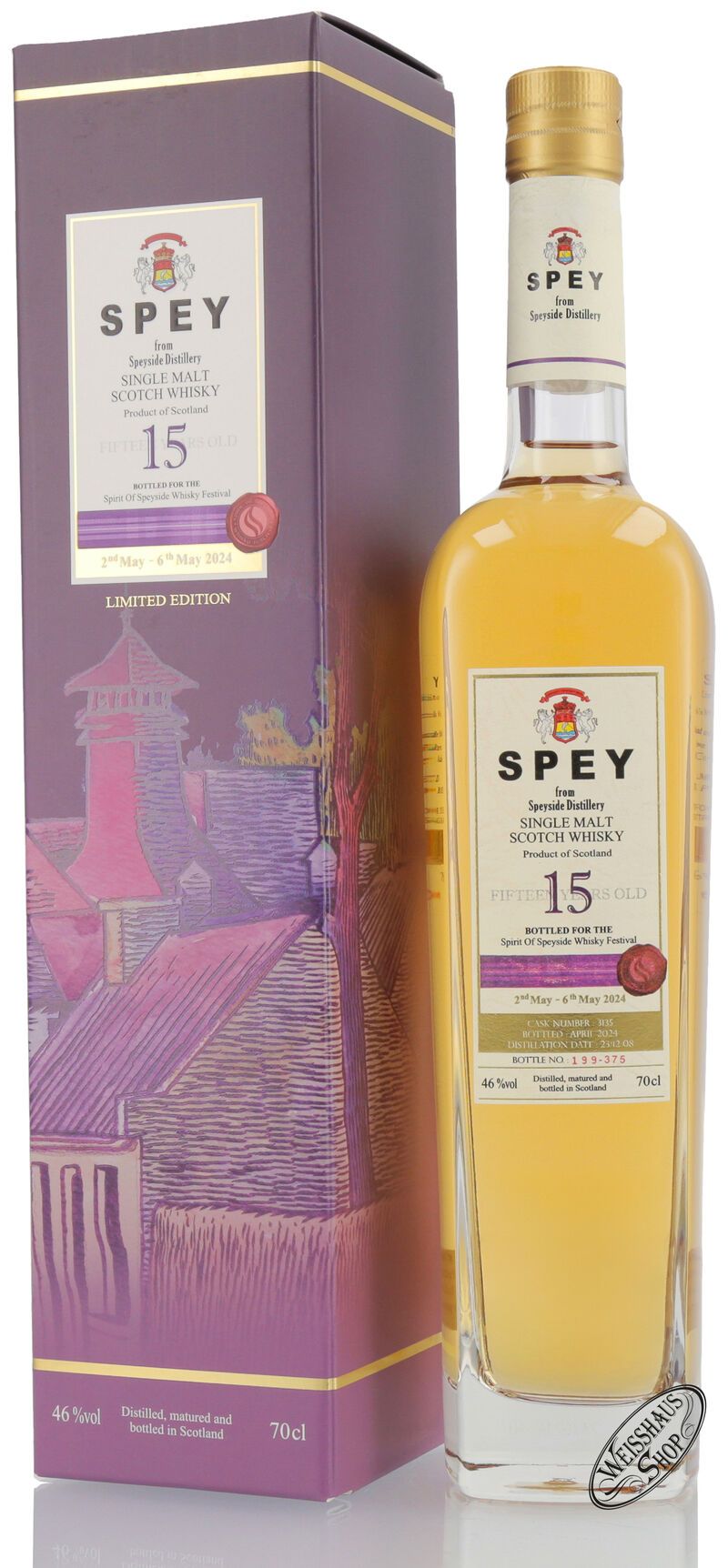 Spey Spirit of Speyside Whisky Festival 2024 Limited Edition 15 YO Whisky 46% vol. 0,70l ...